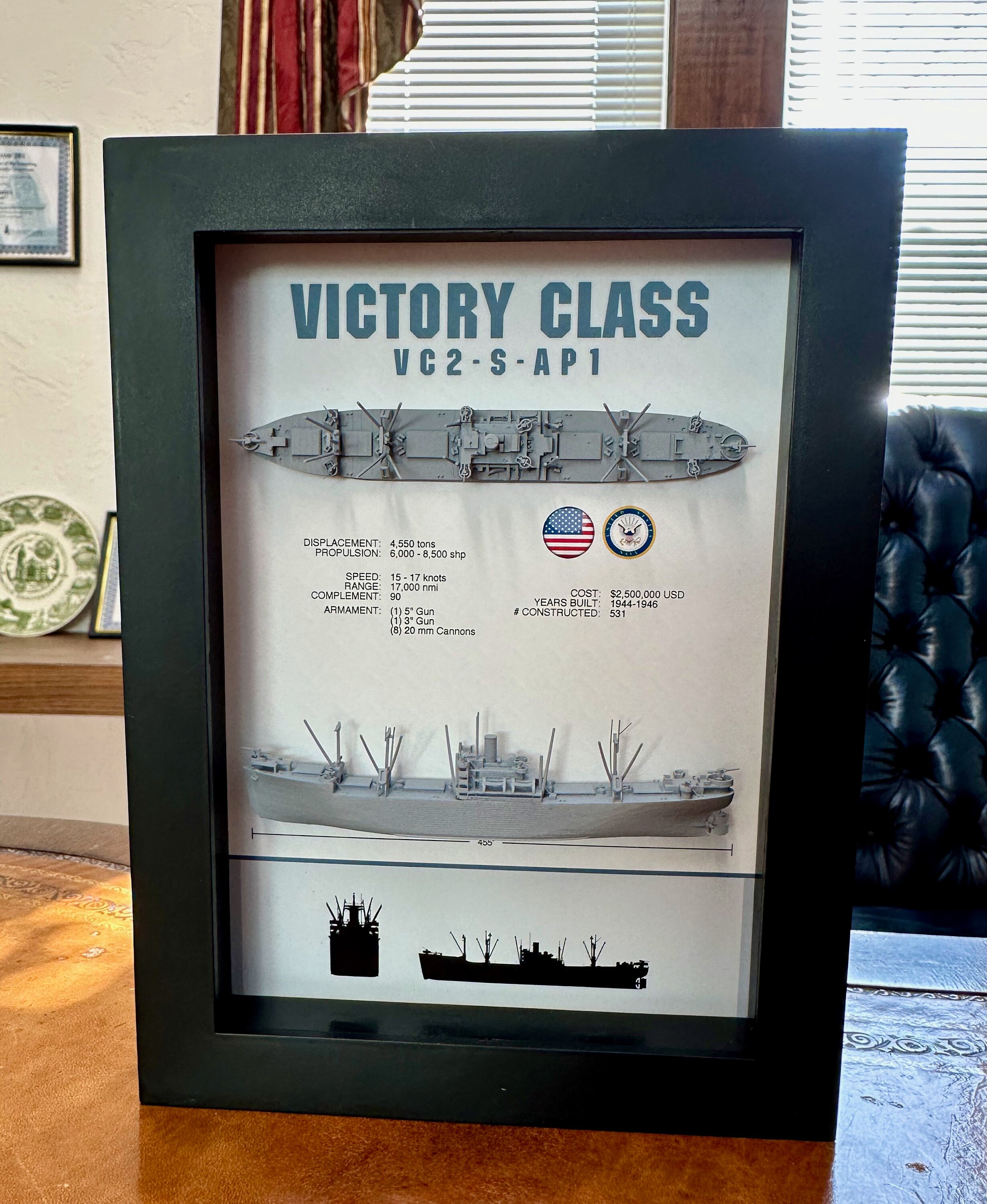 Victory Ship Memorial Display Shadow Box, 6 X 8, Black - Etsy