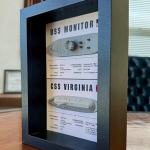 Monitor & Merrimack (CSS Virginia) Ironclad Memorial Display Shadow Box ...