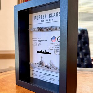 Porter Class Destroyer Memorial Display Shadow Box, WW2, 6" X 8" - Etsy