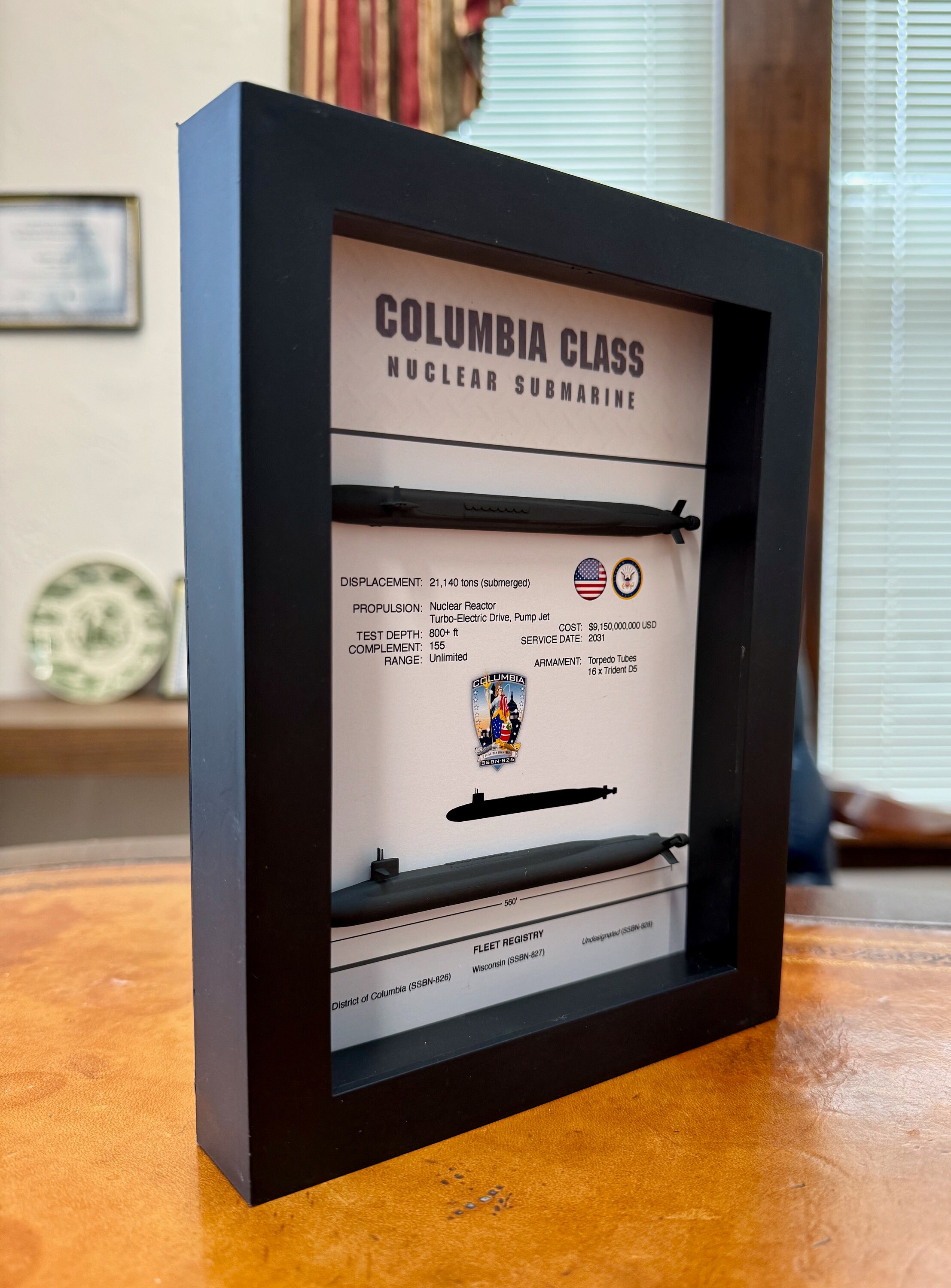 Columbia Class Submarine Memorial Display Shadow Box - Etsy