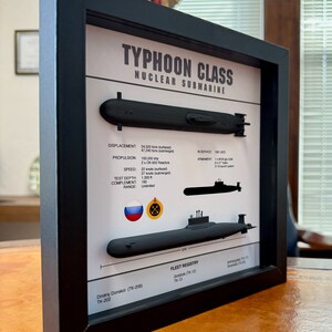 Typhoon Class Submarine Memorial Display Shadow Box, Akula Class, 9" X ...