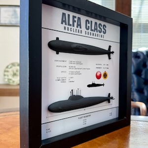 Alfa Class Submarine Memorial Display Shadow Box, Project 705 Lira, 9 ...