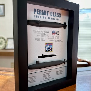 Permit Class Submarine Memorial Display Shadow Box, Thresher Class, 5. ...