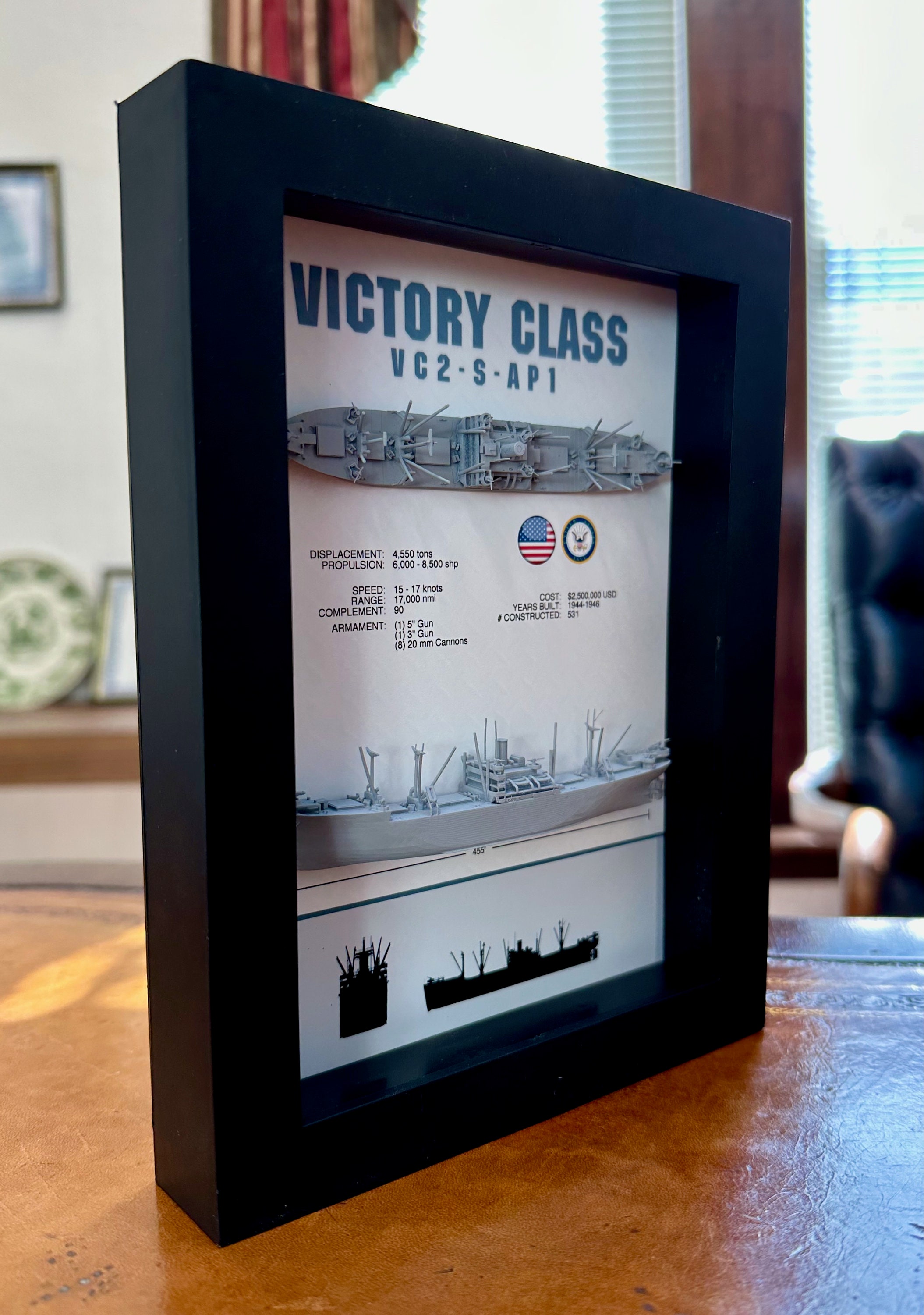 Victory Ship Memorial Display Shadow Box, 6 X 8, Black - Etsy