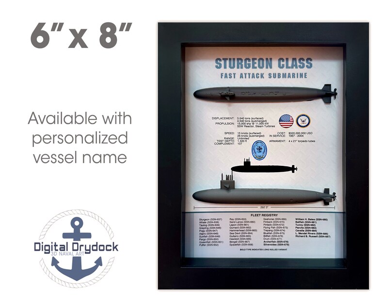 Sturgeon Class Submarine Memorial Display Shadow Box - Etsy