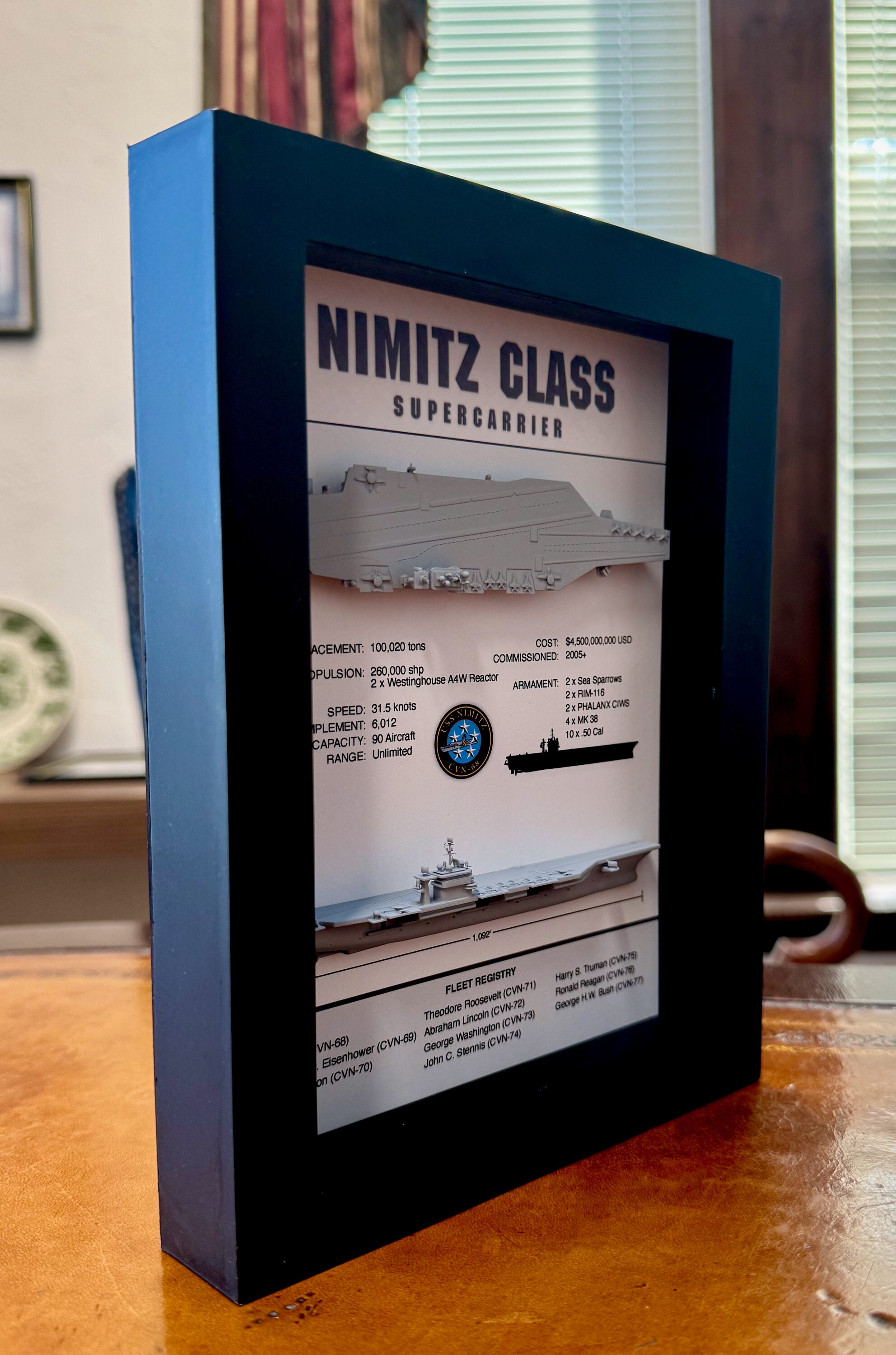Nimitz Class Carrier Display Shadow Box, CVN-68, 6 X 8, Black - Etsy