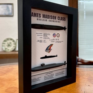 James Madison Class, Submarine Memorial Display Shadow Box, 5.75" X 7. ...