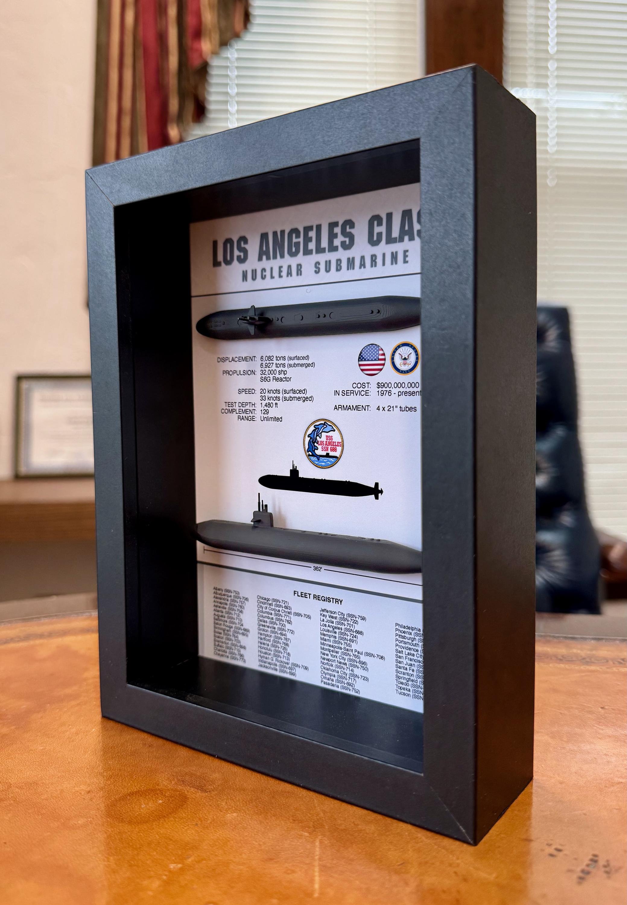 Los Angeles Class Submarine Memorial Display Shadow Box, 6 X 8, Black ...
