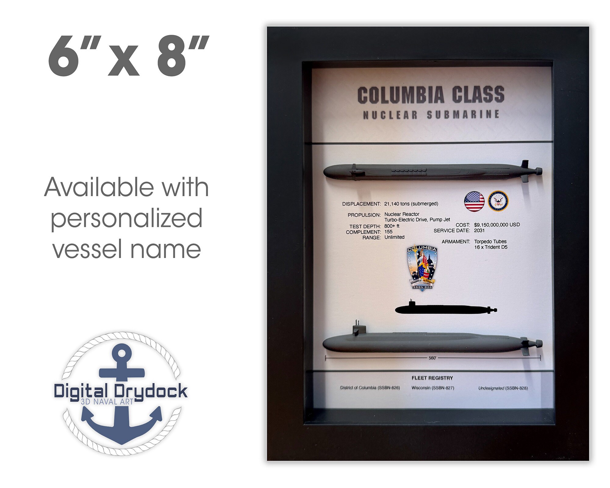 Columbia Class Submarine Memorial Display Shadow Box - Etsy