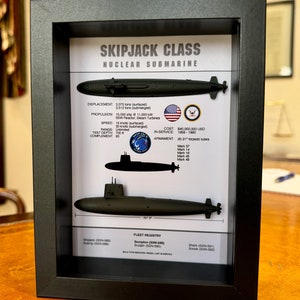 Skipjack Class Submarine Memorial Display Shadow Box, 6" X 8", Black - Etsy