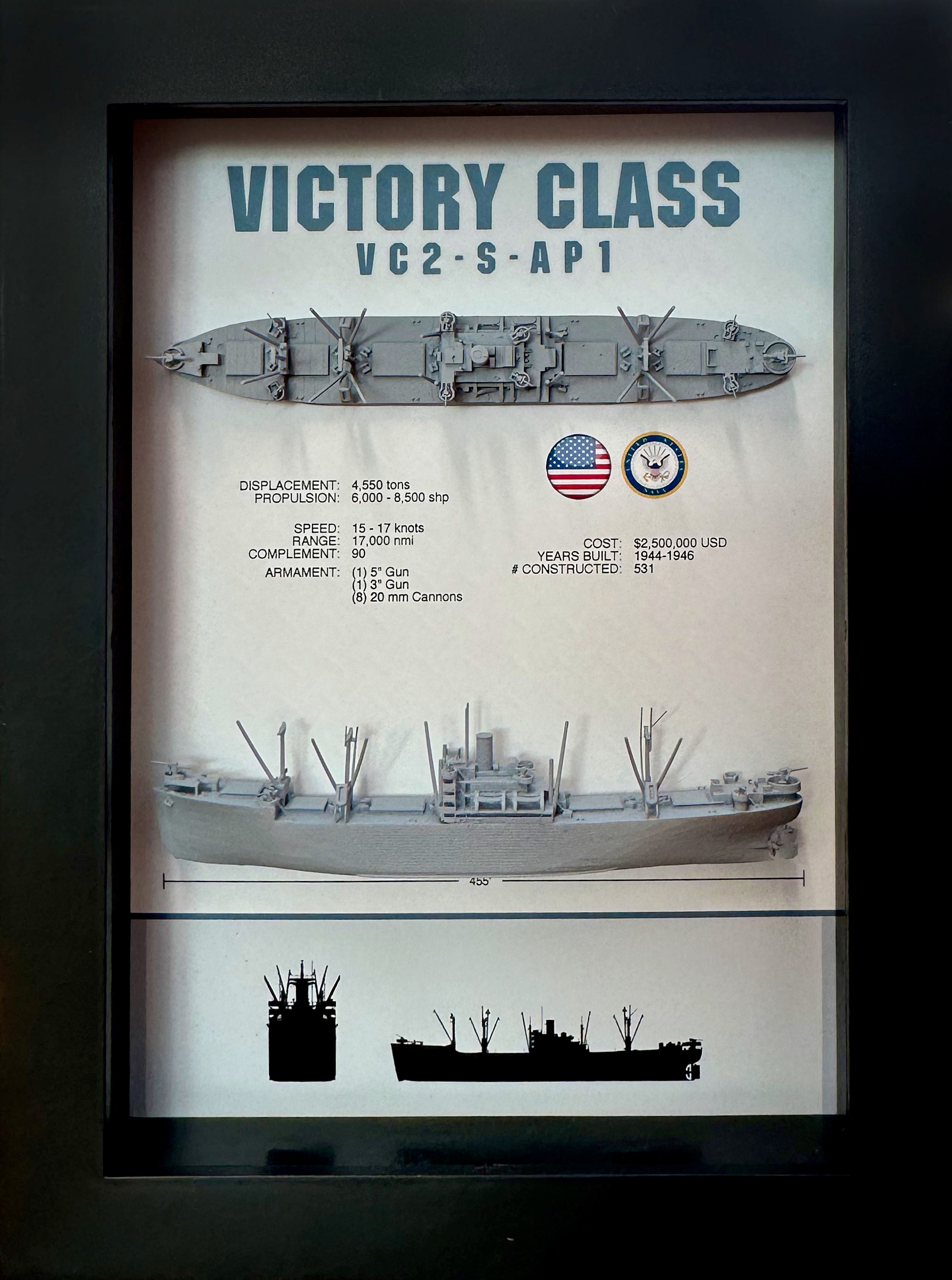 Victory Ship Memorial Display Shadow Box, 6 X 8, Black - Etsy