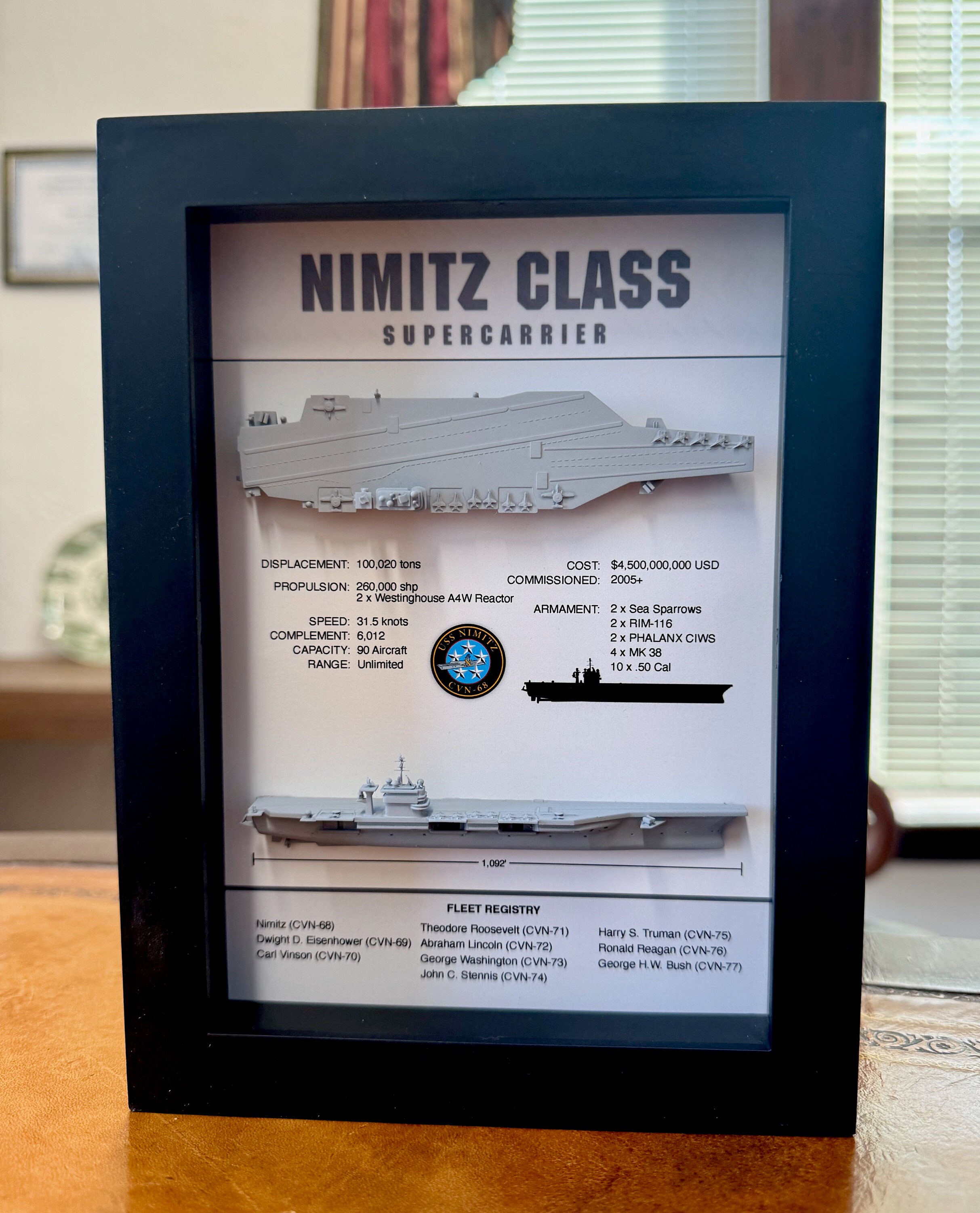 Nimitz Class Carrier Display Shadow Box, CVN-68, 6 X 8, Black - Etsy