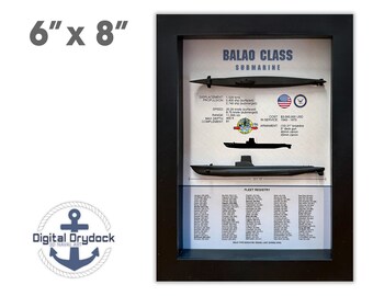 Los Angeles Class Submarine Memorial Display Shadow Box, 6 X 8, Black ...