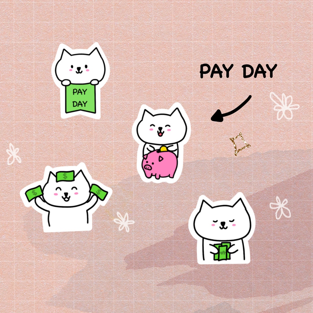 Pay Day Stickers Money Piggy Bank Pay Cheque Cute Planner Stickers ...