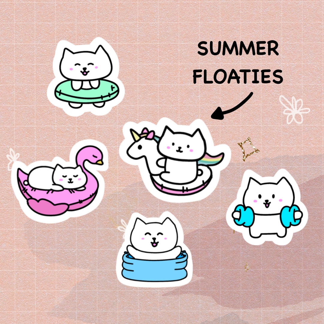 Summer Inflatables Floats Pool Day Stickers Cute Planner Stickers ...