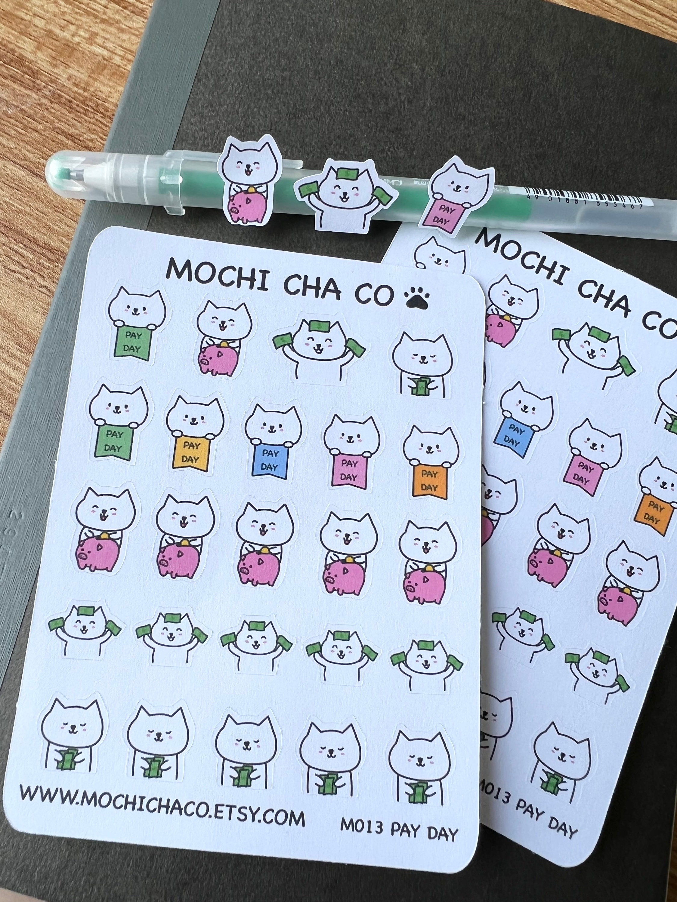 Pay Day Stickers Money Piggy Bank Pay Cheque Cute Planner Stickers ...