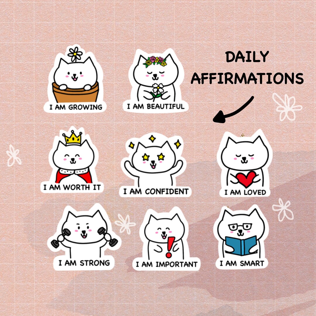 Daily Affirmations Stickers Self Love Positivity Cute Planner Stickers ...