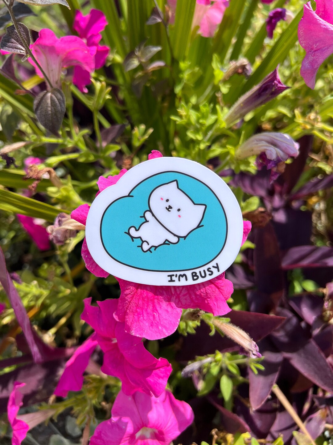 I'm Busy Weatherproof Vinyl Sticker Lounging Chilling - Etsy