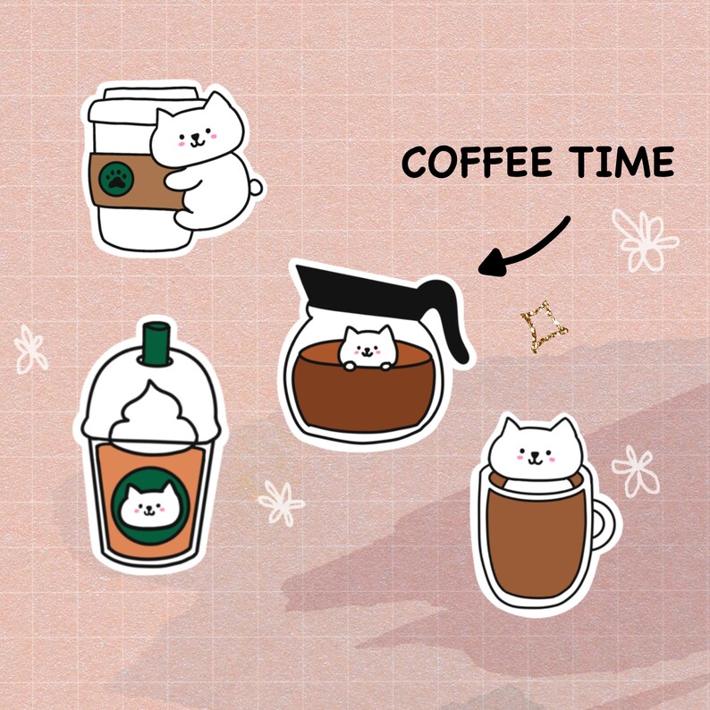Coffee Starbucks Stickers Cute Planner Stickers Bullet - Etsy