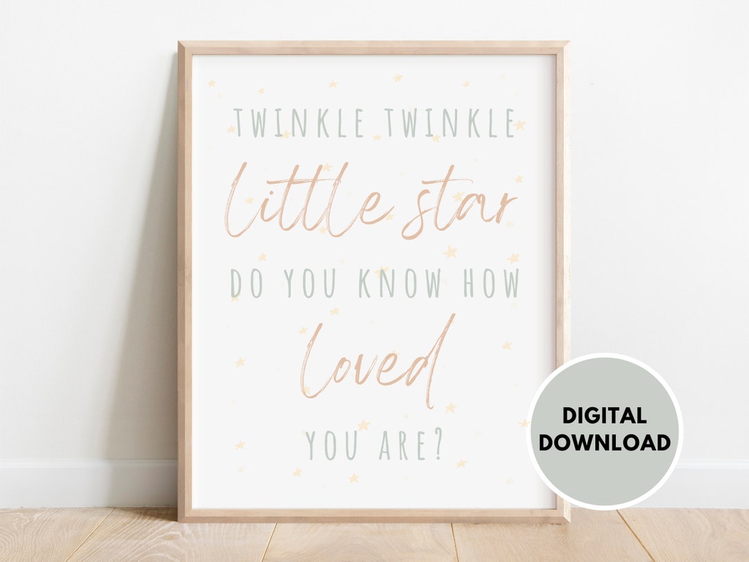 Twinkle Twinkle Little Star, Printable Nursery Art, Kids Playroom Art ...