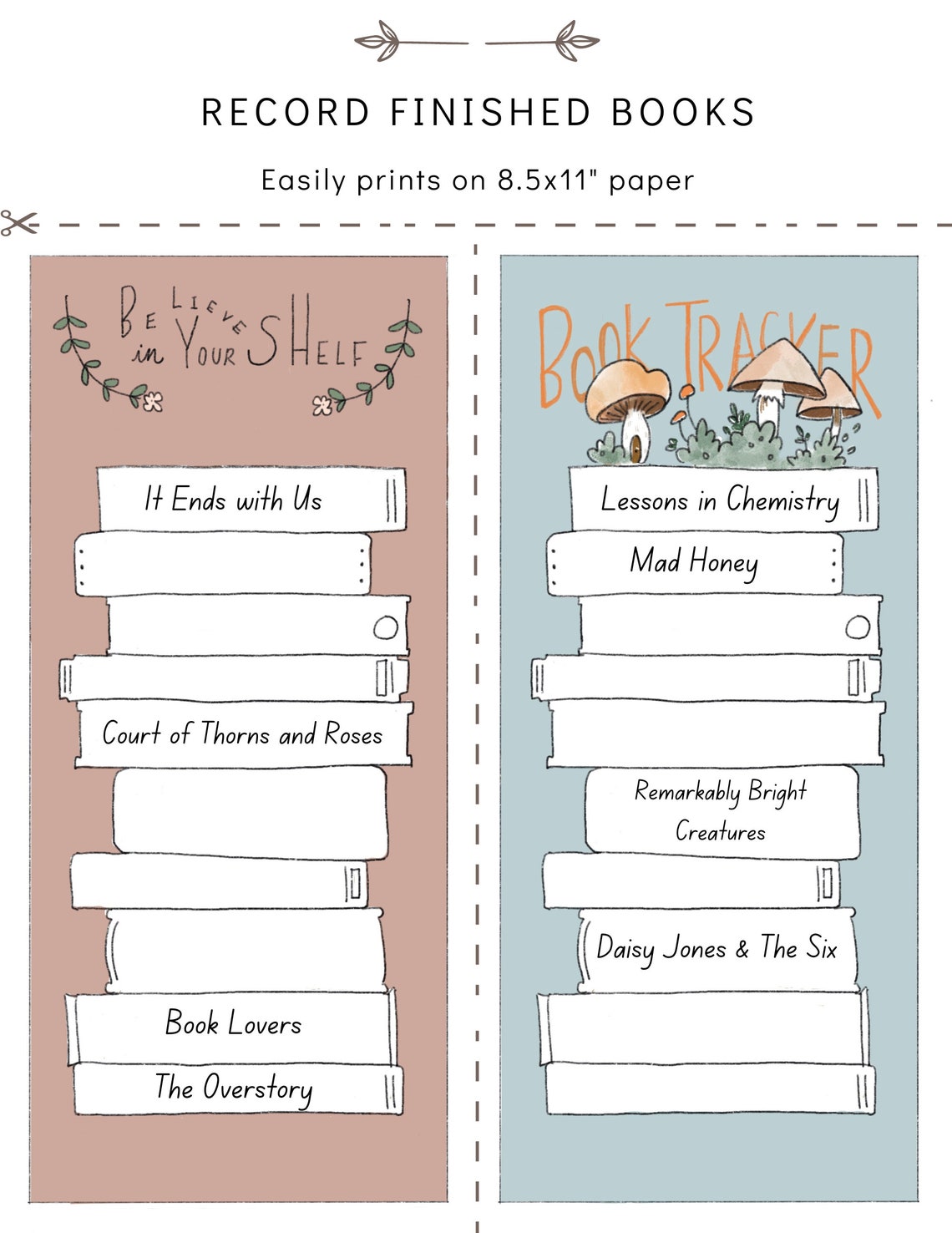 Reading Tracker Printable Bookmark, Book Tracker, Reading Challenge ...