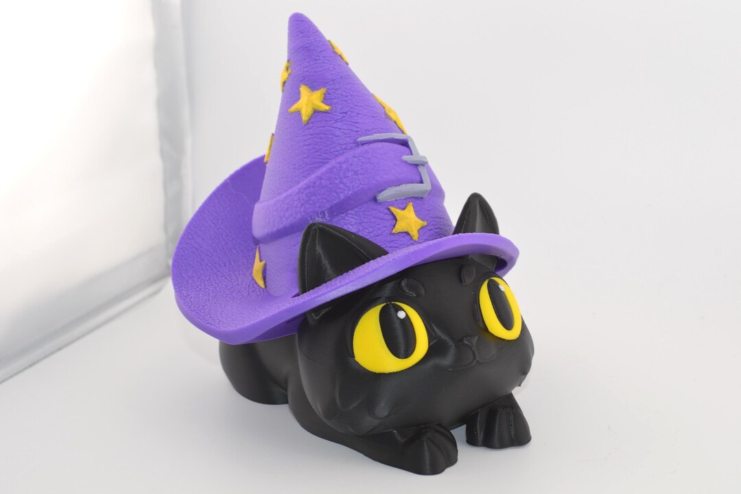 Adorable Black Cat Candy Dish With Purple Witch Hat Trinket Box ...