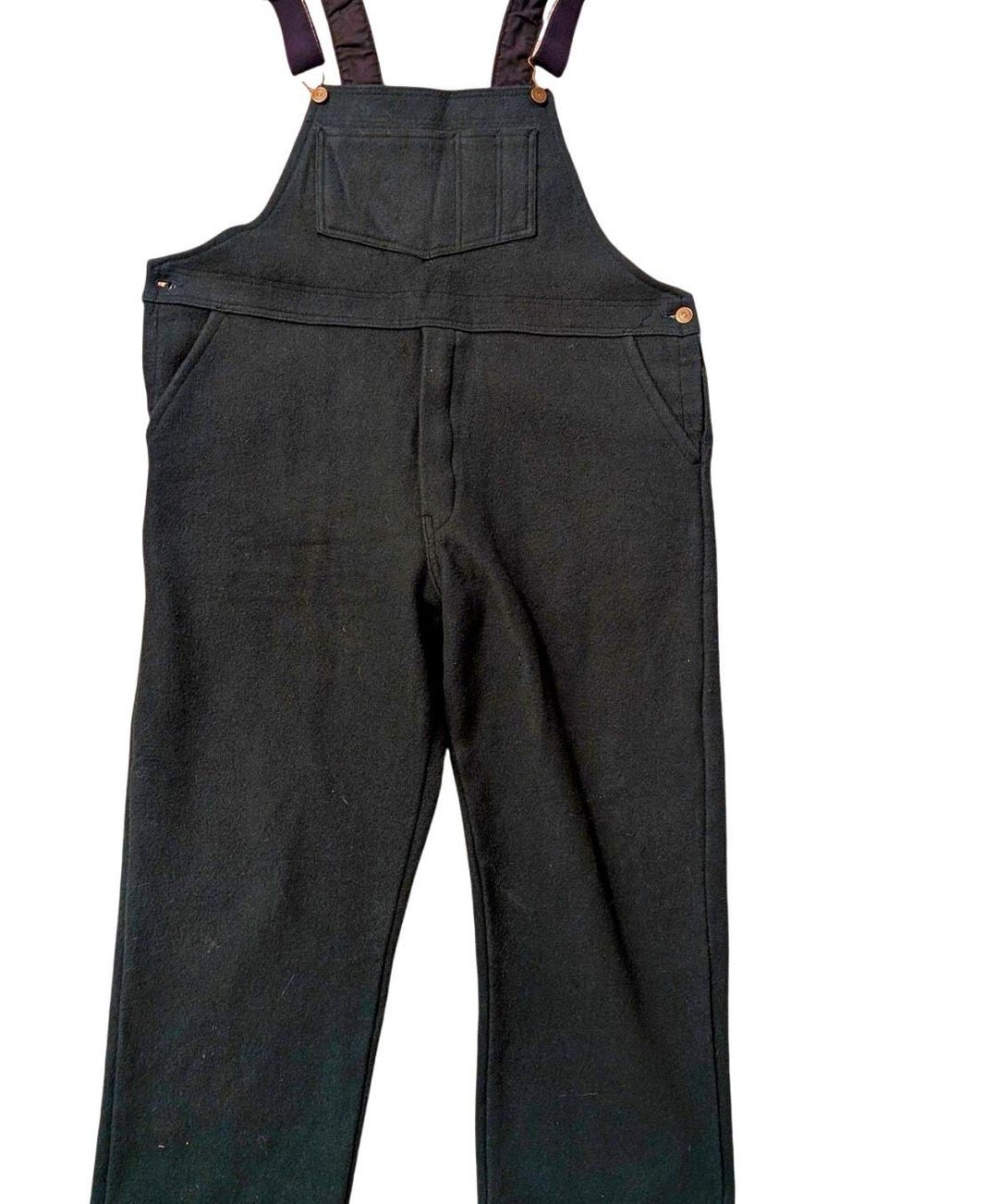 Codet Men's Vintage Bib Overalls Green Wool Hunting Outdoor Pants Size ...