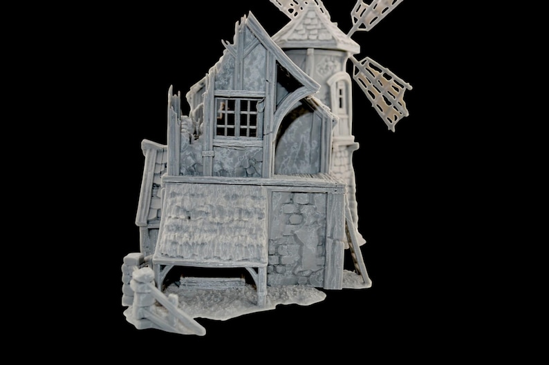 Ruined Windmill Granary Terrain Building: 28mm-36mm Fantasy Wargaming ...