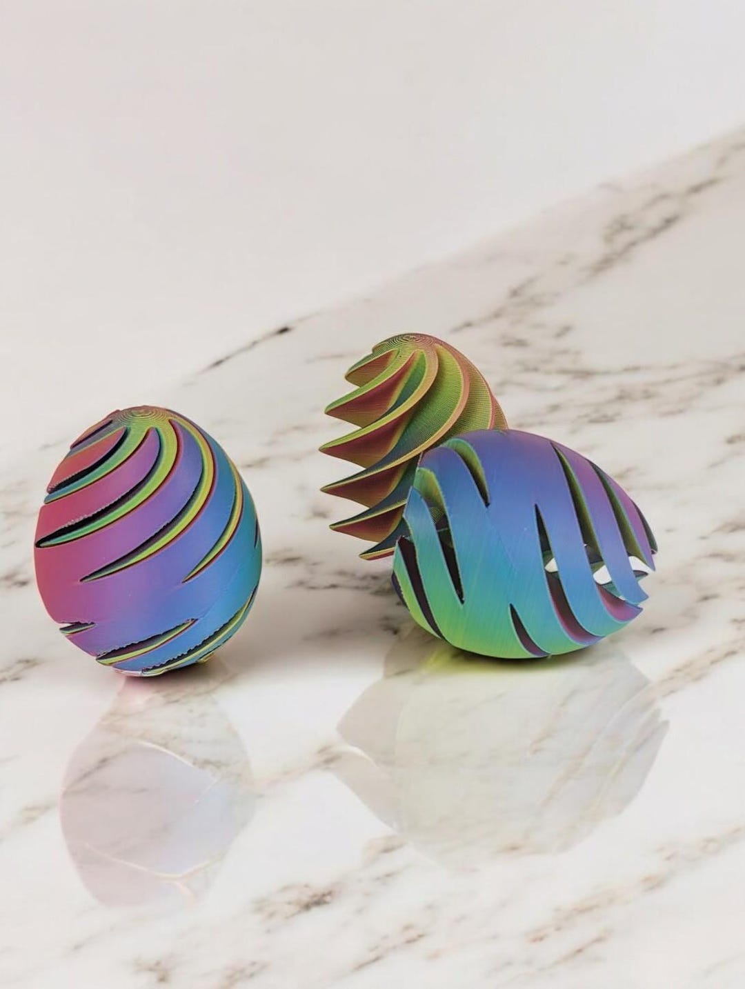 Spiral Kinetic Fidget Egg – Rainbow PLA, Sensory Desk Toy 3d-printed - Etsy
