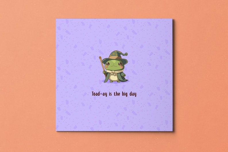 Good Luck Congratulations Greeting Card Cute Frog Happy - Etsy