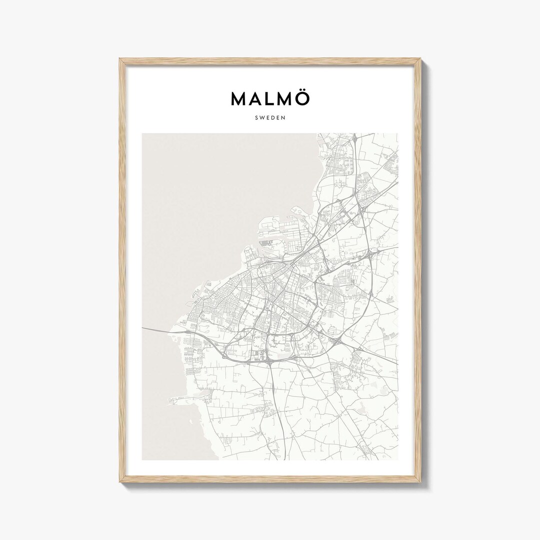 Malmo Map Poster, Malmo Map Print, Malmo Travel Wall Art, Malmo ...