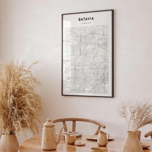Batavia Map Poster, Batavia Map Print, Batavia Travel Wall Art, Batavia ...