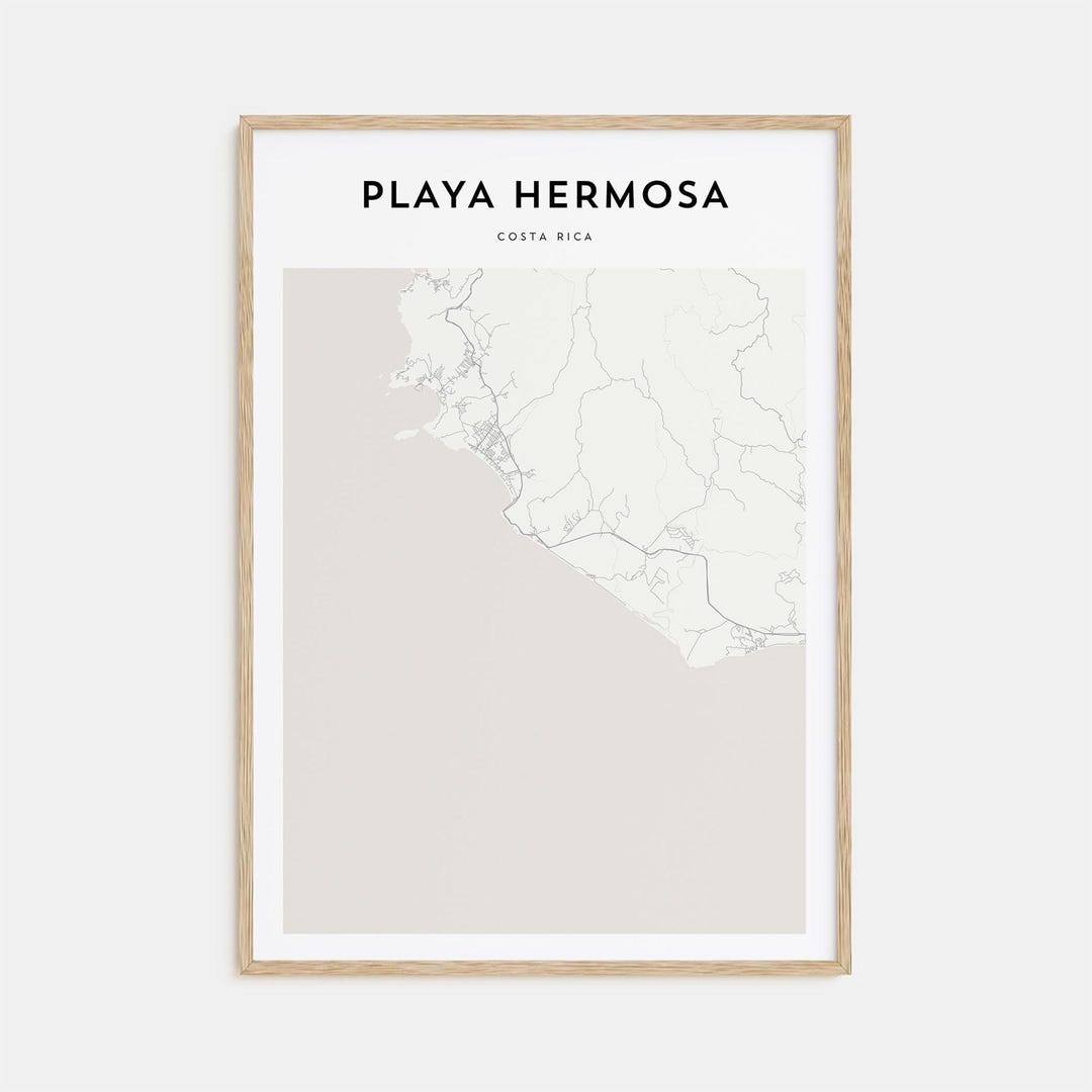 Playa Hermosa Map Poster, Playa Hermosa Map Print, Playa Hermosa Travel ...
