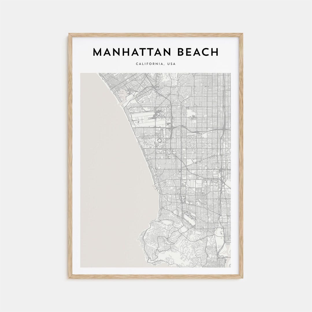 Manhattan Beach Map Poster, Manhattan Beach Map Print, Manhattan Beach ...