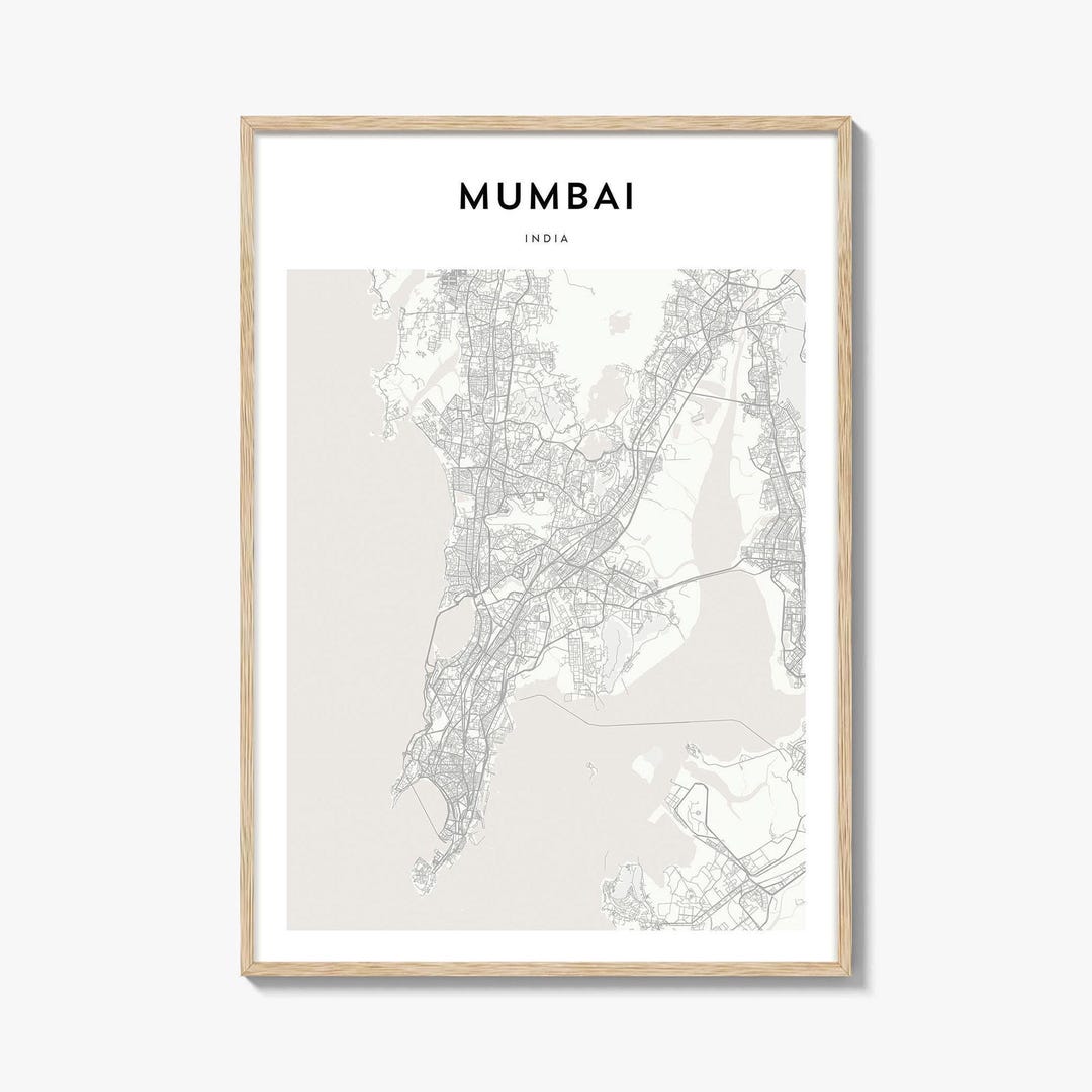 Mumbai Map Poster: India Travel Wall Art - Etsy