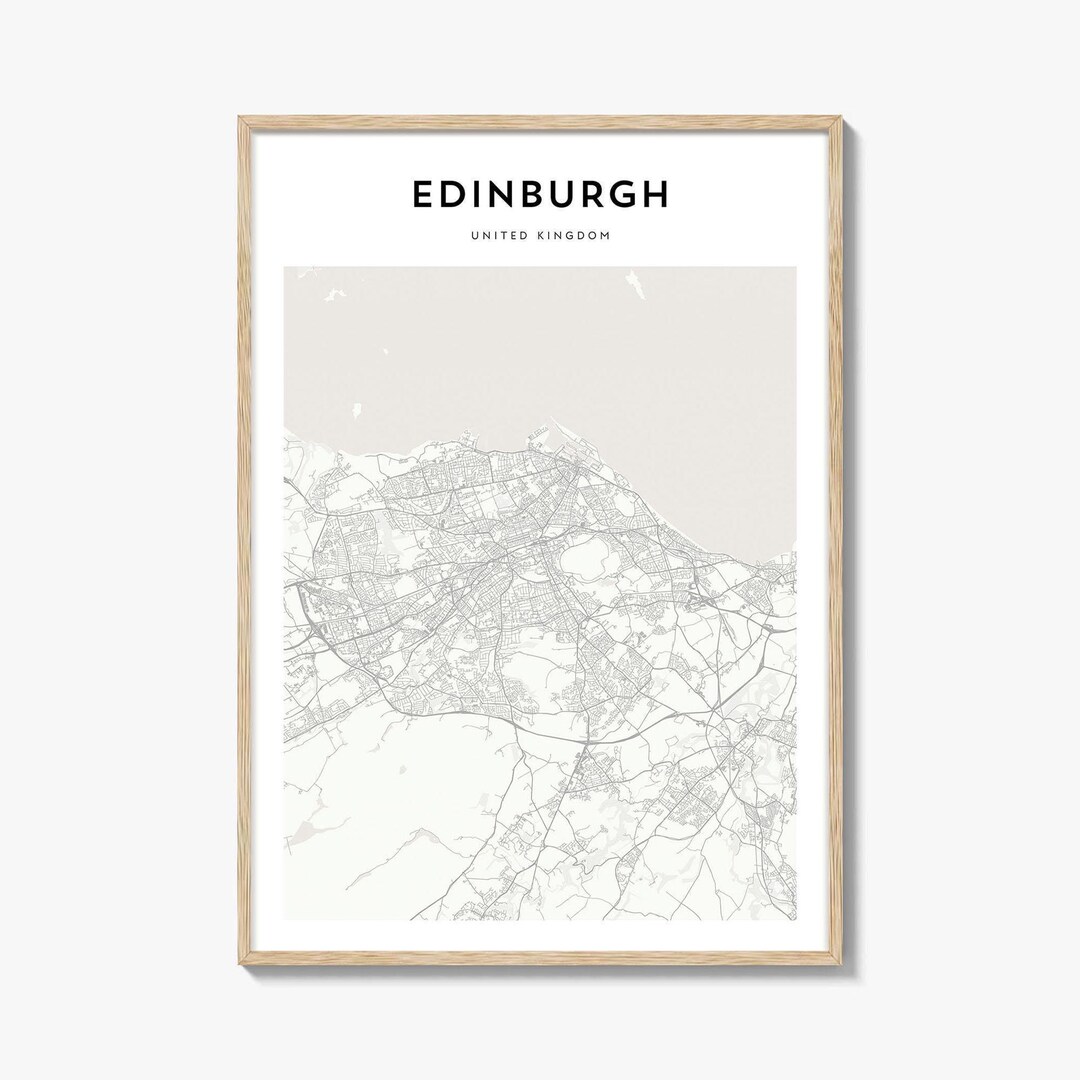 Edinburgh Map Print, United Kingdom Poster, Scotland Wall Art, Auld ...