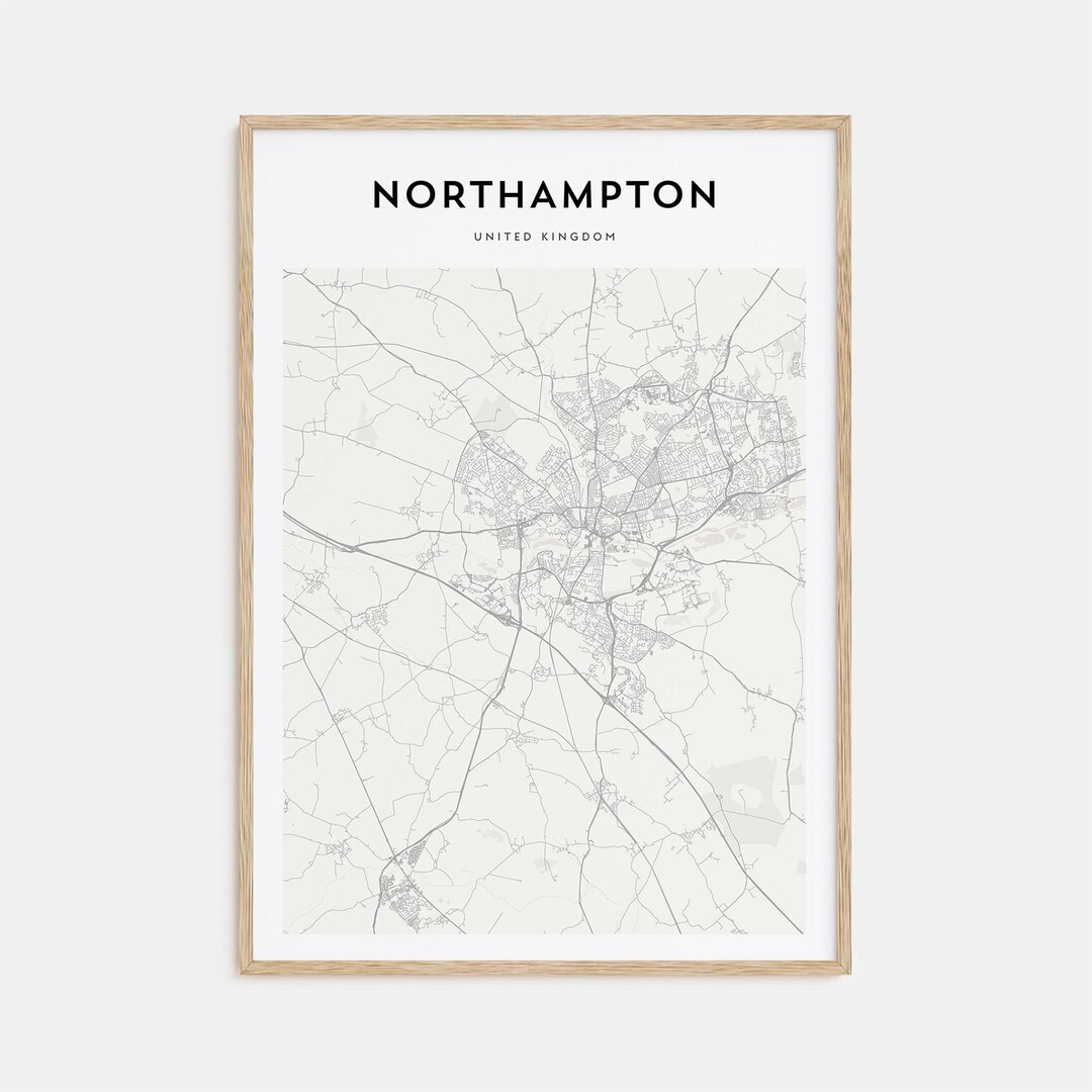 Northampton Map Poster, Northampton Map Print, Northampton Travel Wall ...