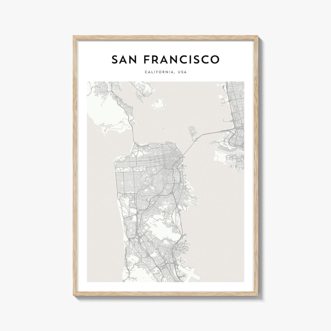 San Francisco Map Print, Bay Area Poster, California Wall Art, SF ...
