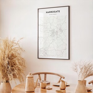 Harrogate Map Poster, Harrogate Map Print, Harrogate Travel Wall Art ...
