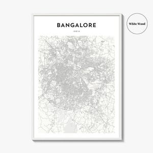 Bangalore Map Art Print: India Travel Poster - Etsy