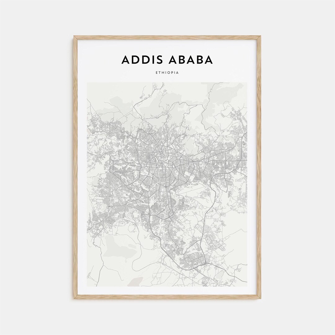 Addis Ababa Map Poster, Addis Ababa Map Print, Addis Ababa Travel Wall ...