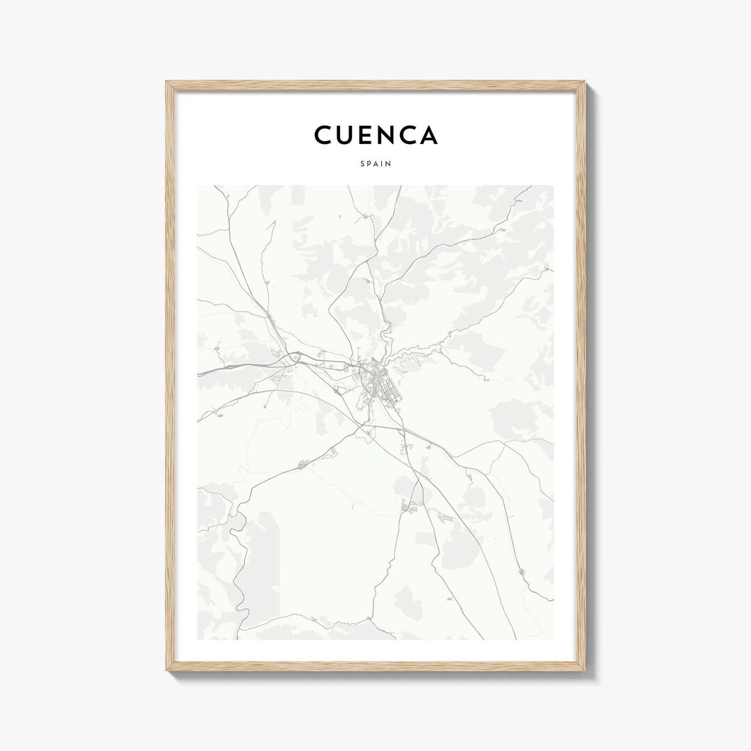 Cuenca Spain Map Poster, Cuenca Map Print, Cuenca Travel Wall Art ...