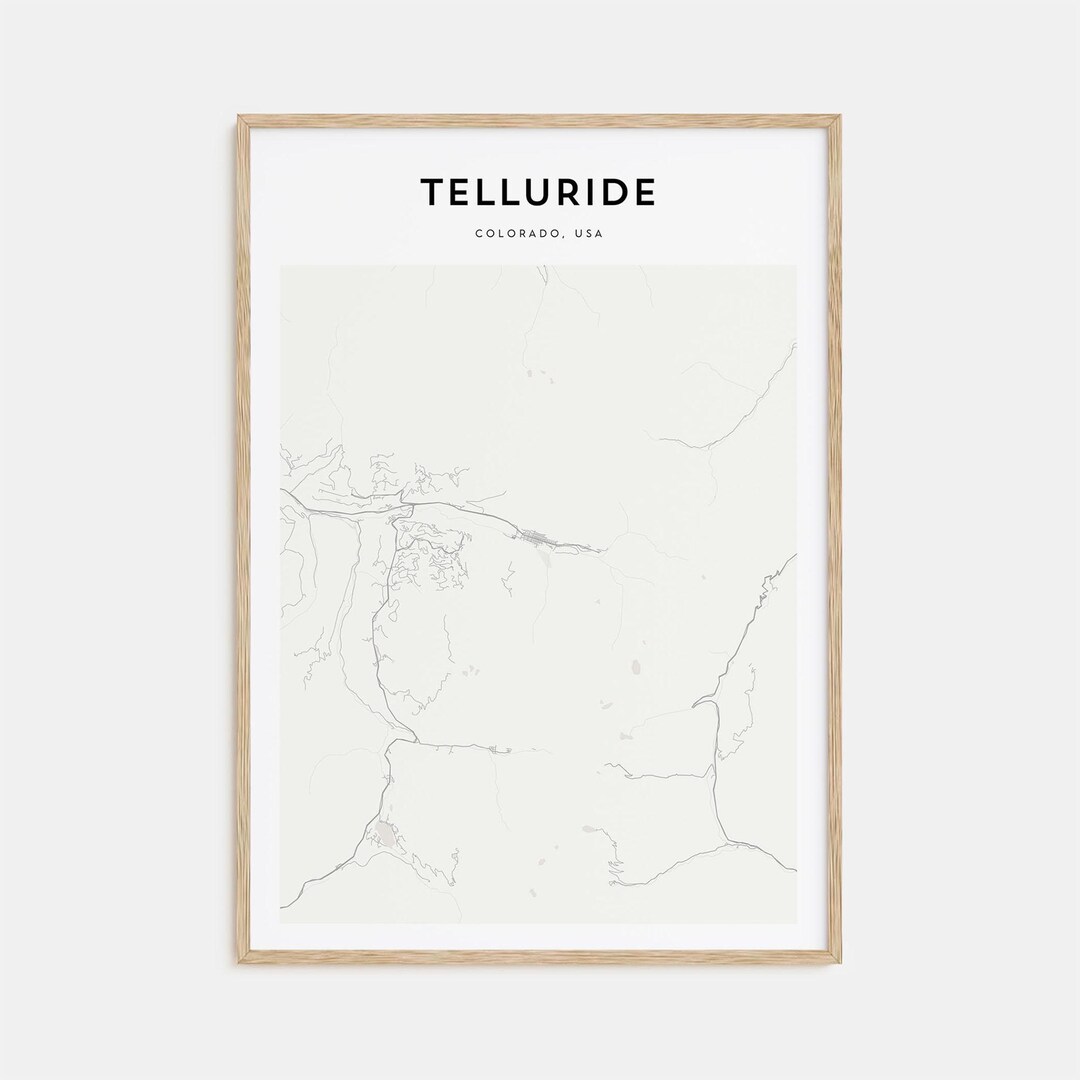 Telluride Map Poster, Telluride Map Print, Telluride Travel Wall Art ...