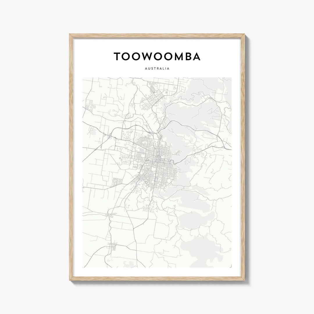 Toowoomba Map Poster: Australia Travel Wall Art - Etsy Australia