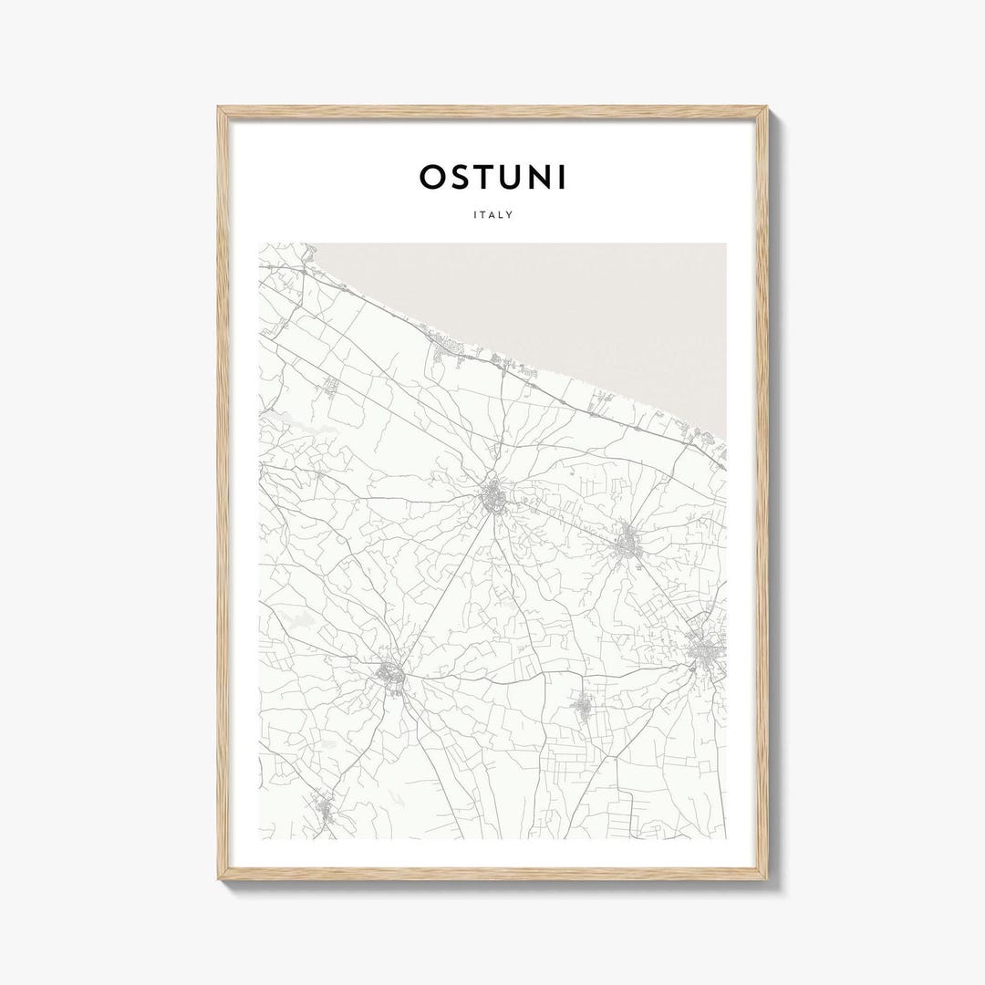 Ostuni Map Print: Italy Travel Wall Art - Etsy