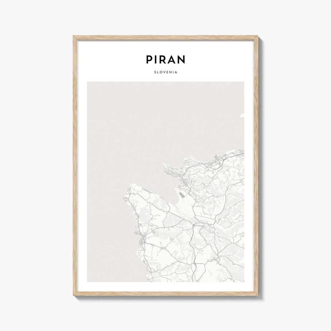Piran Map Print, Slovenia Poster, Adriatic Wall Art, Pirano Custom ...
