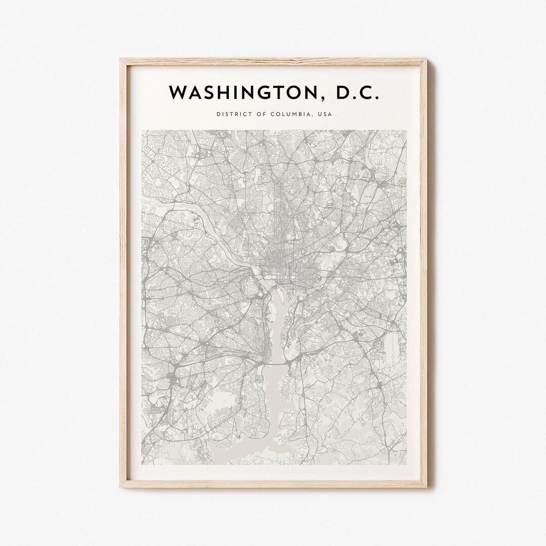 Washington D.C Map Poster, Washington DC Map Print, Washington DC ...