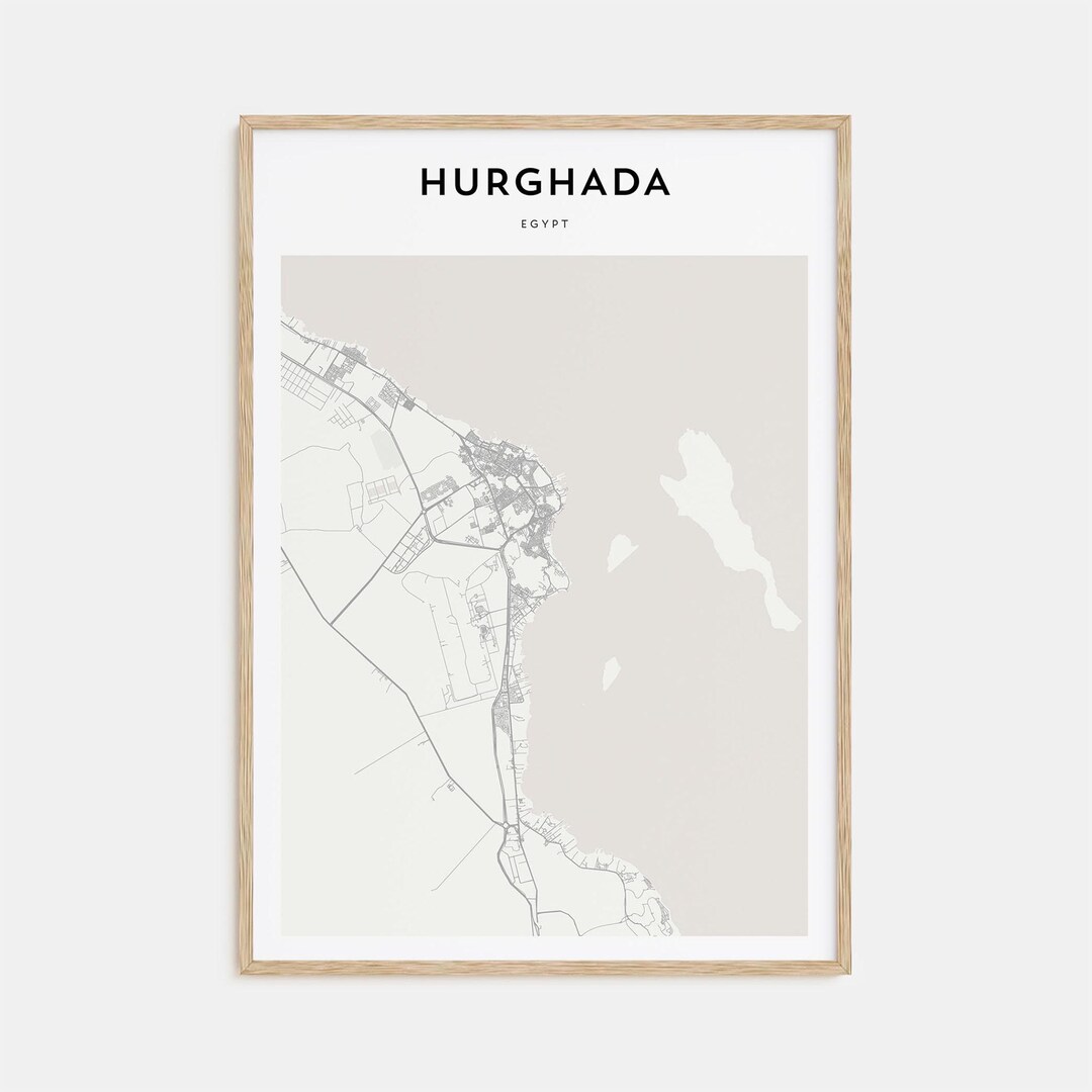 Hurghada Map Poster, Hurghada Map Print, Hurghada Personalized Map Art ...