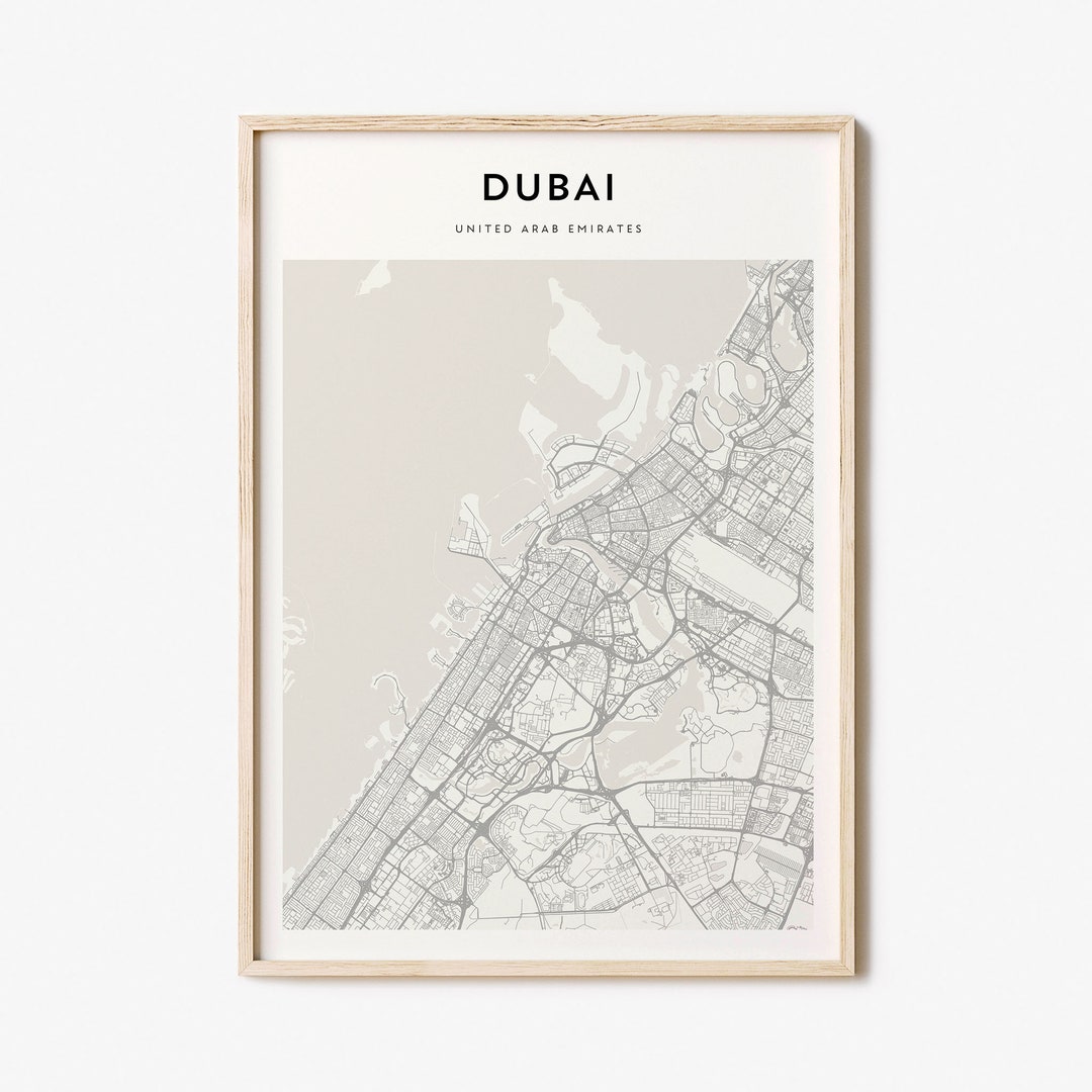 Dubai Map Poster, Dubai Map Print, Dubai Personalized Map Art, Dubai ...