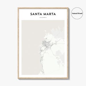 Santa Marta Map Poster, Santa Marta Map Print, Santa Marta Travel Wall ...